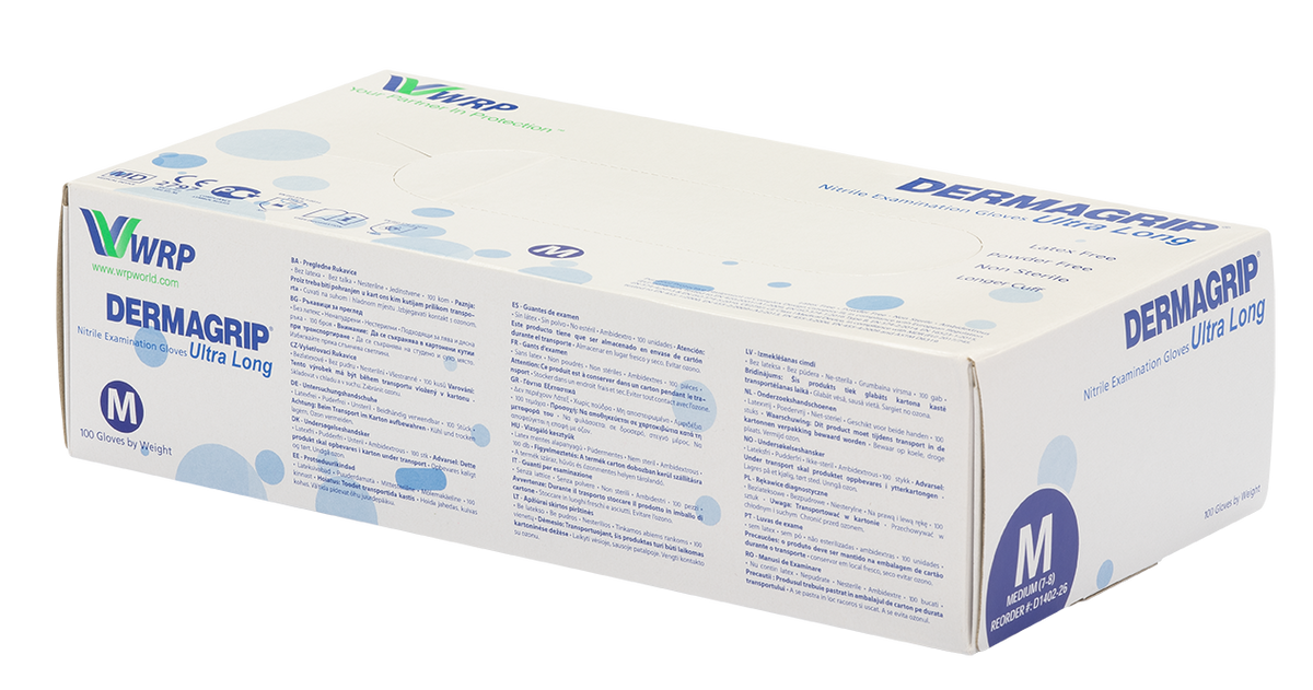 Dermagrip Ultra Long Nitril Untersuchungshandschuhe puderfrei (100er ...